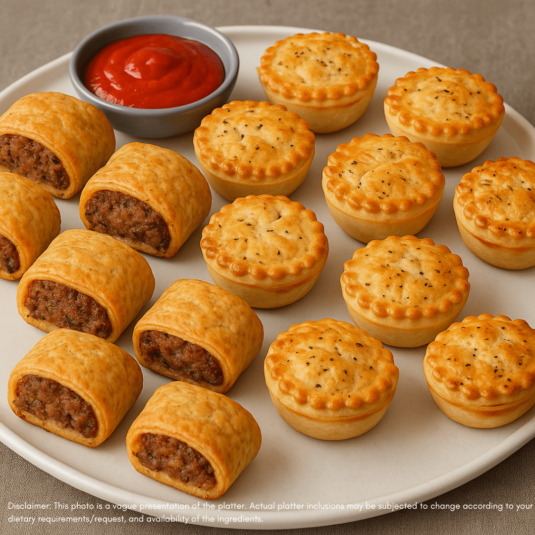 PIES & ROLLS PLATTER | $12 per person – Coffs Harbour Catering Company